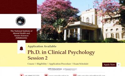 M.Phil in Clinical Psychology Admission at DIMHANS, Dharwad—UPS ...